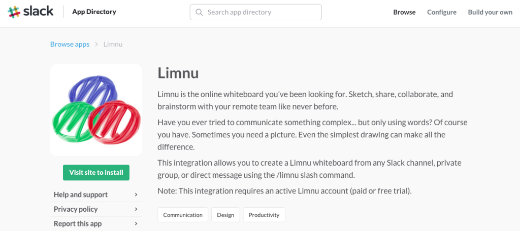 Limnu – Integrate an Online Whiteboard into Slack